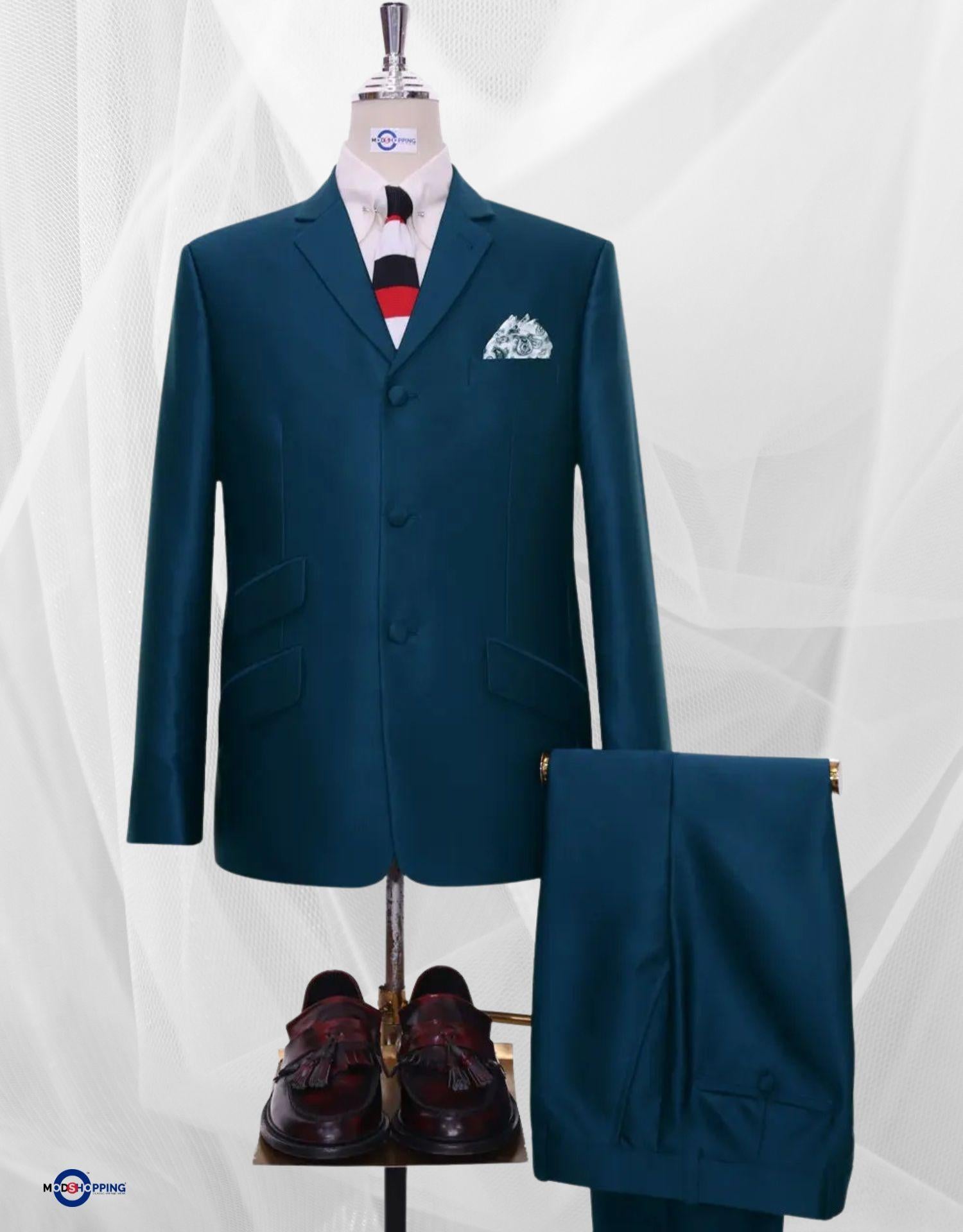 Tonic Suit | 60s Mod Style Peacock Blue Tonic Suit Men's – Mod Shopping ...