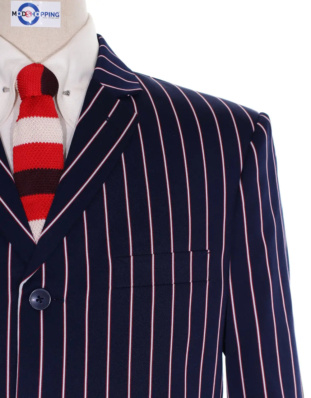 Boating Blazer | Navy Blue and White Striped Blazer – Mod Shopping Ltd ...
