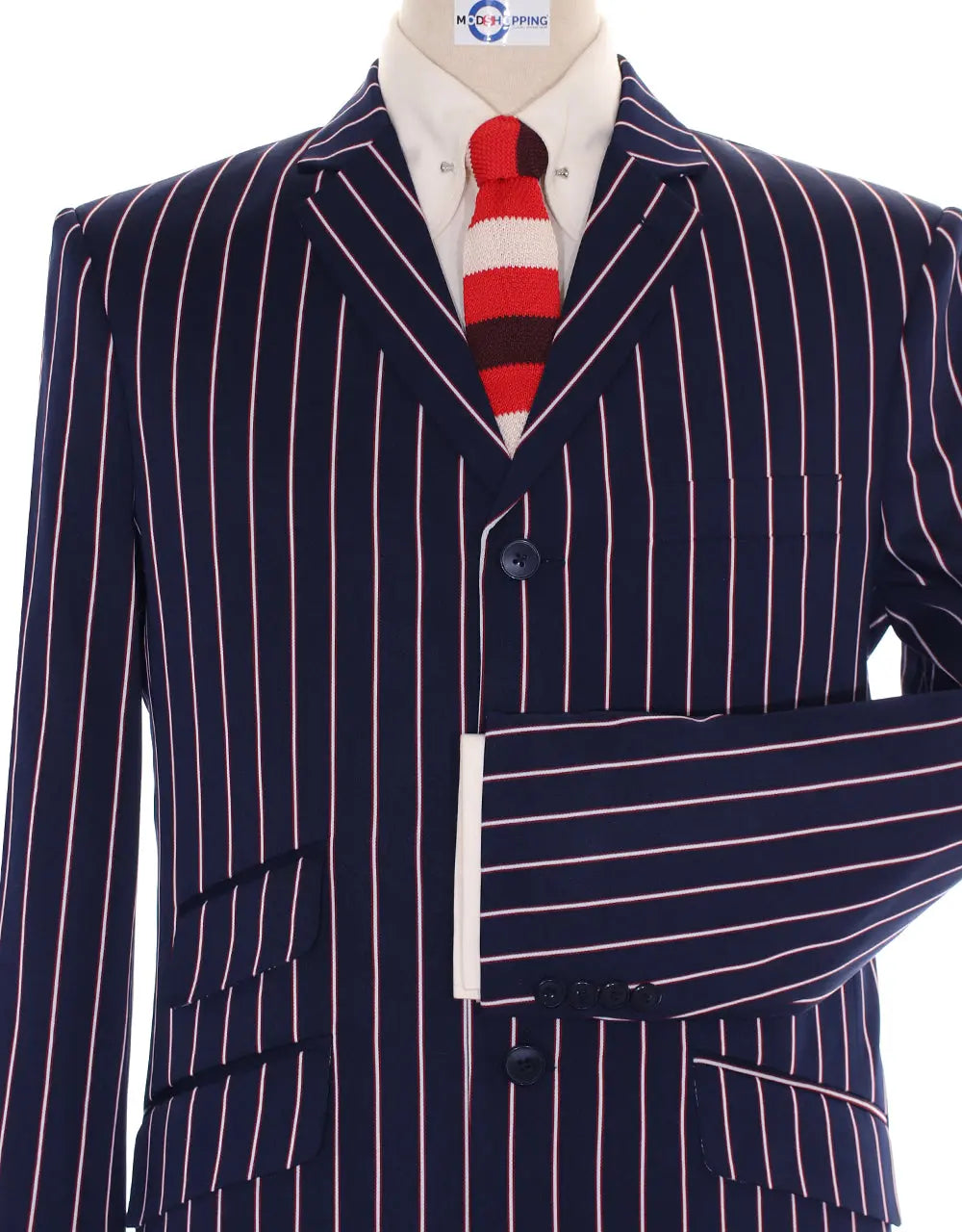 Boating Blazer | Navy Blue and White Striped Blazer – Mod Shopping Ltd ...