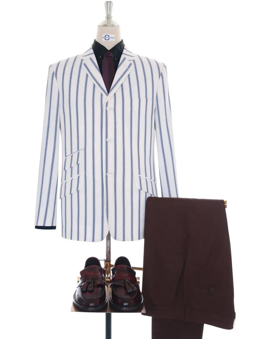 Boating Blazer | White and Blue Striped Blazer – Mod Shopping Ltd ...