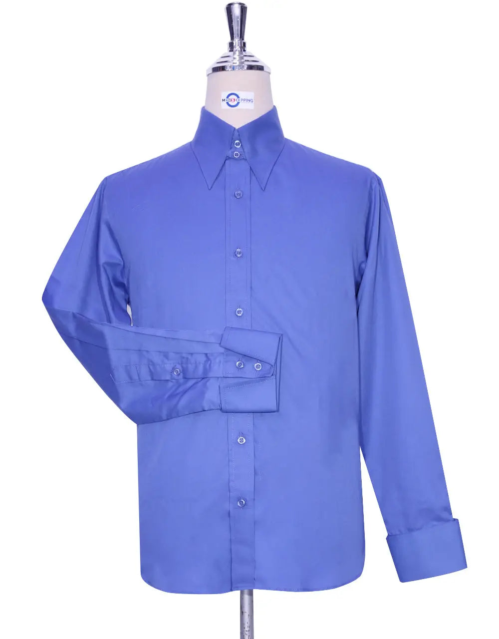 Men's Tab Collar Shirt - Sky Blue Tab Collar Shirt – Modshopping Clothing