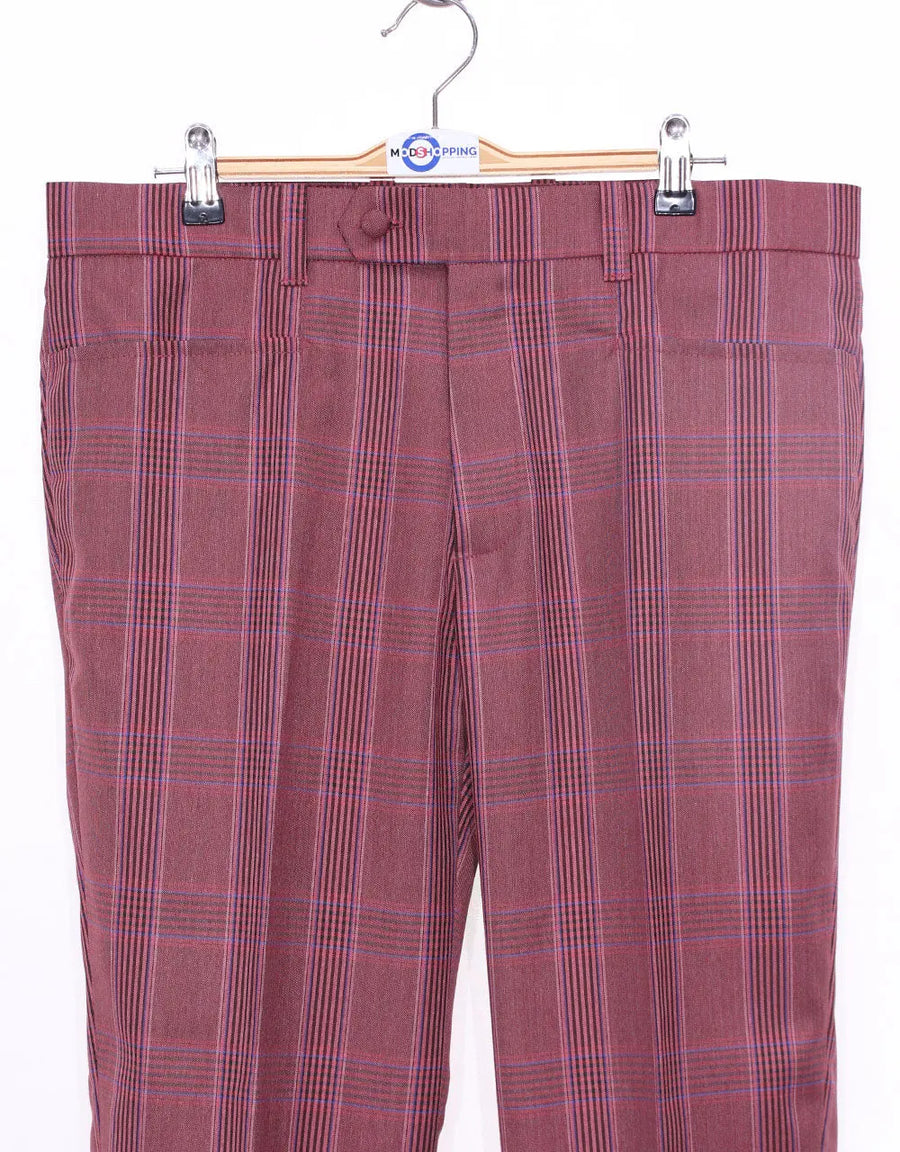 Mod Suit - Burnt Brick Prince OF Wales Check Suit – Mod Shopping Ltd ...