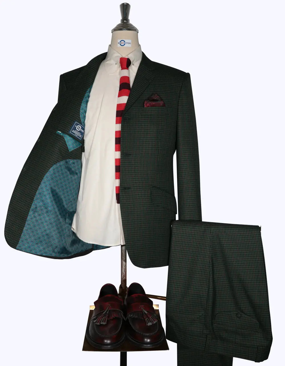 Multi Color Green, Burgundy and Black Goldhawk Suit – Mod Shopping Ltd ...