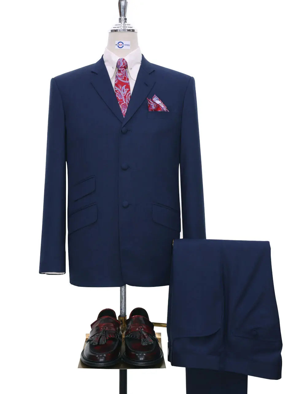 Pale Navy Blue Suit | 60s Mod Fashion 3 Button Men's Suit – Mod ...
