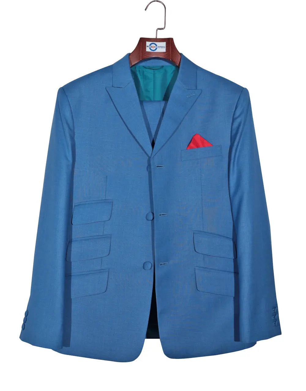 Mod Suit - Deep Sky Blue Sharkskin Suit – Mod Shopping Ltd Partnership.