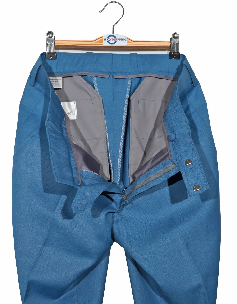 Mod Suit - Deep Sky Blue Sharkskin Suit – Modshopping Clothing