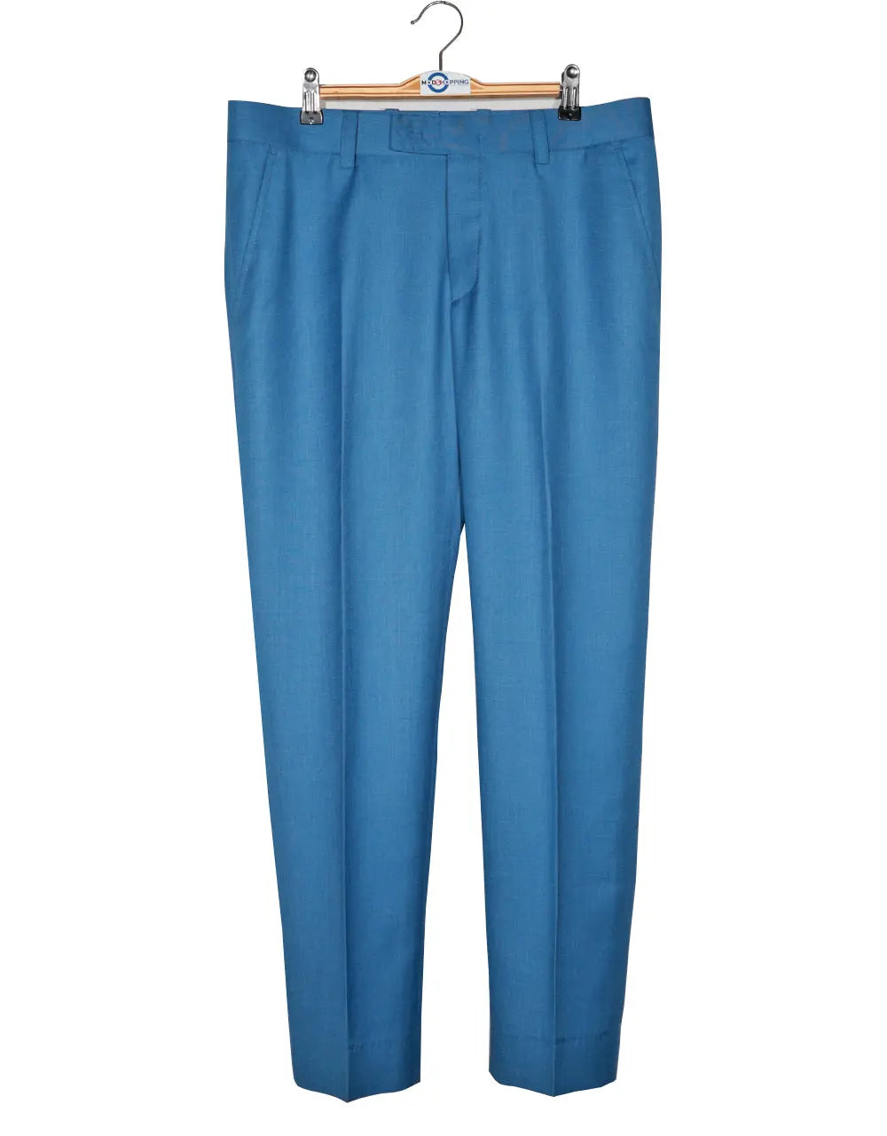 Mod Suit - Deep Sky Blue Sharkskin Suit – Modshopping Clothing