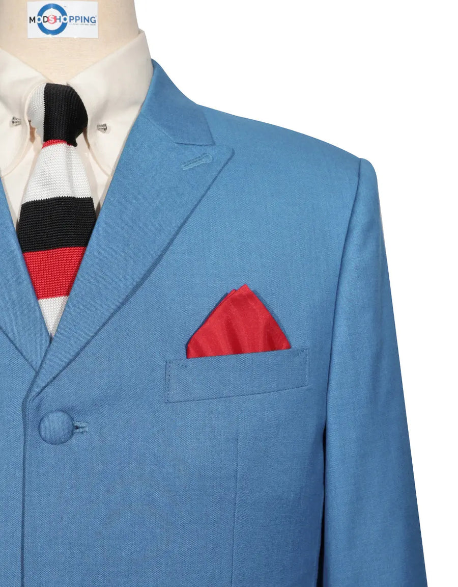 Mod Suit - 60s Vintage Style Sky Blue Sharkskin Suit – Mod Shopping Ltd ...