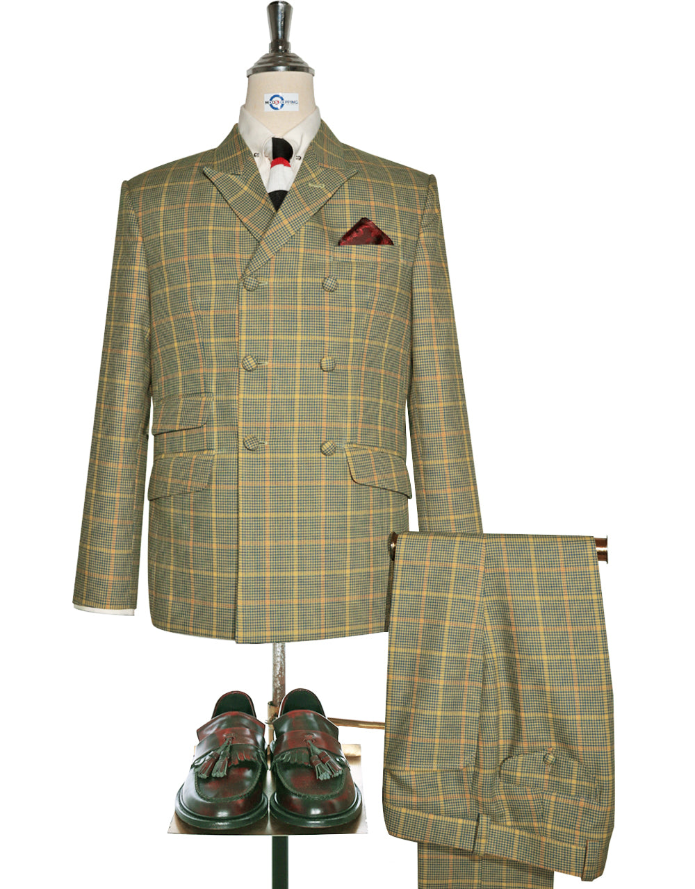 Double Breasted Suit - Yellow and Blue Gingham Check Suit – Mod ...