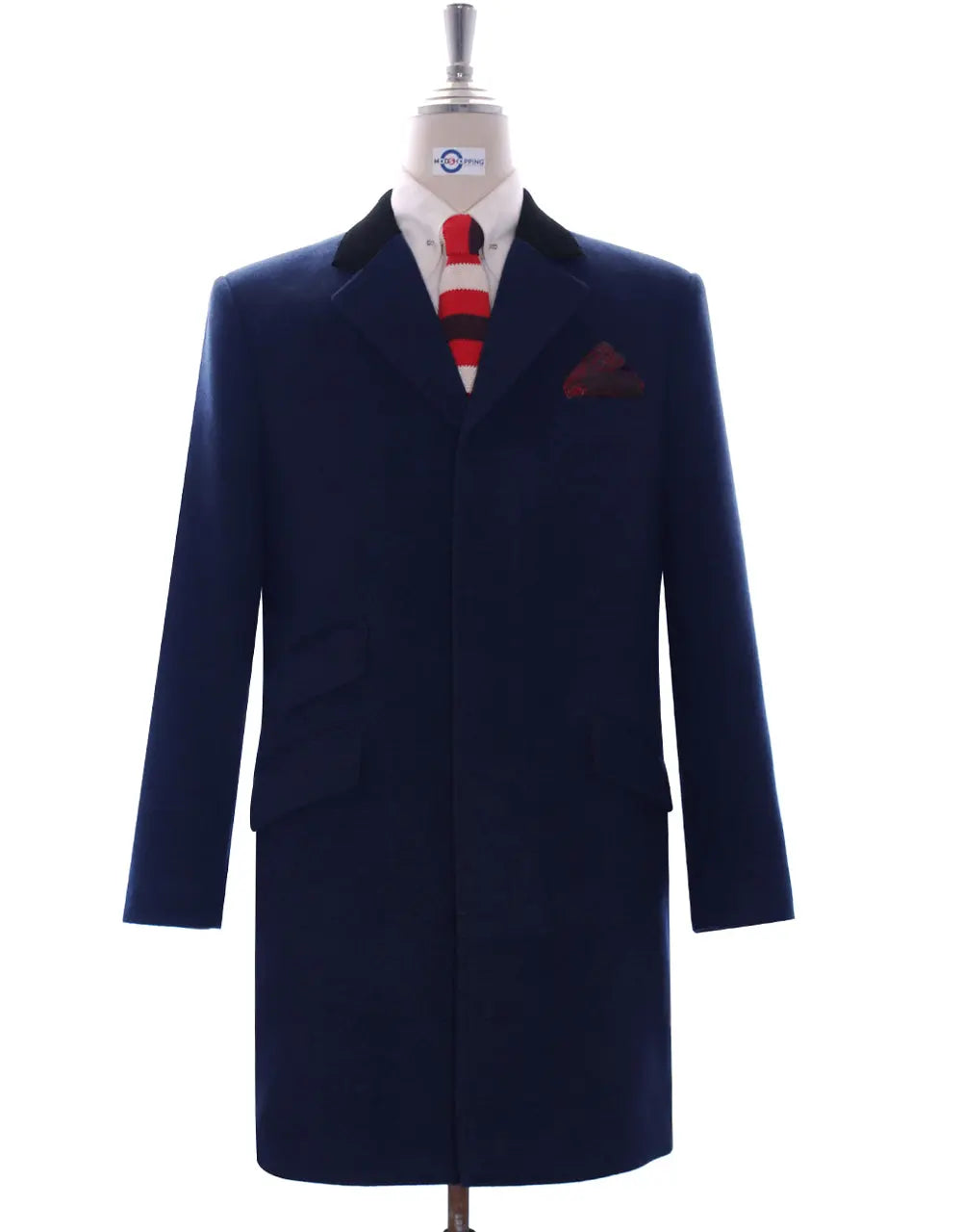 Overcoat | Retro Mod Style Navy Blue Long Wool Coat – Mod Shopping Ltd ...