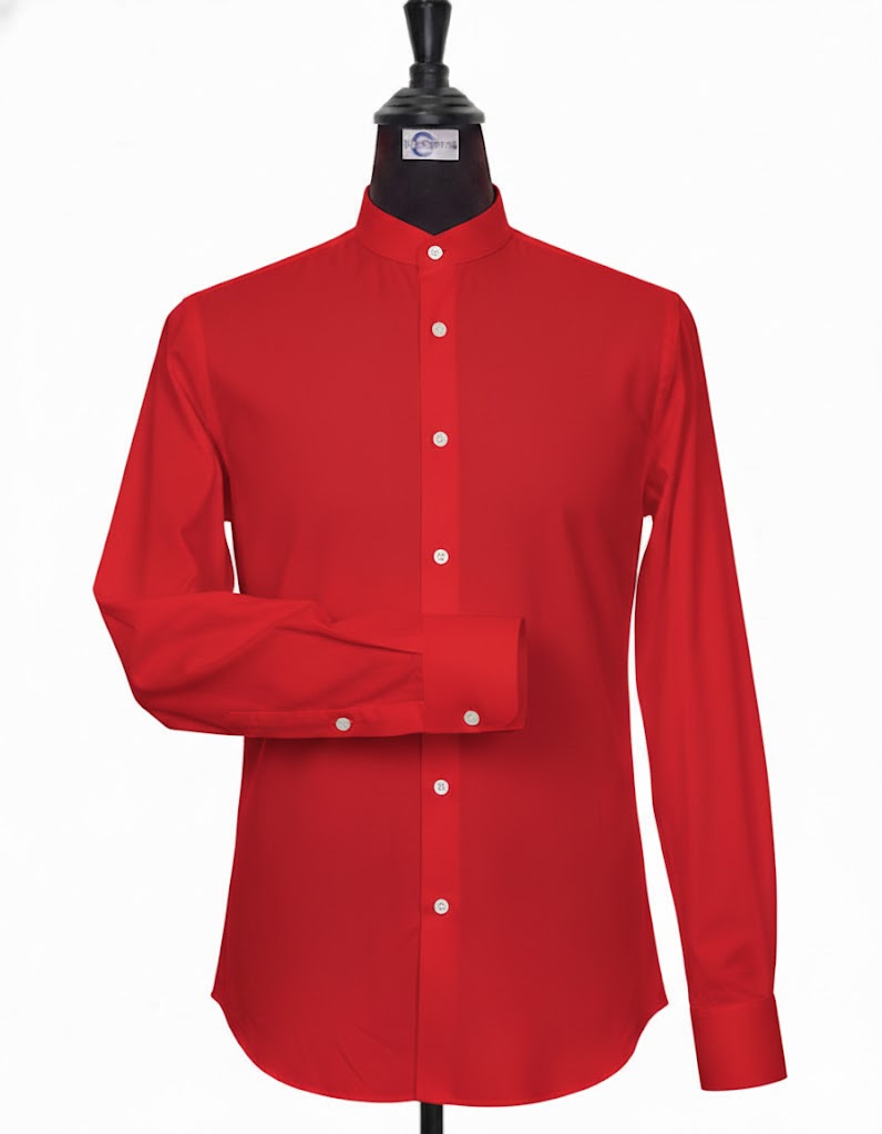 Mandarin Collar - Red Mandarin Collar Shirt – Mod Shopping Ltd Partnership.