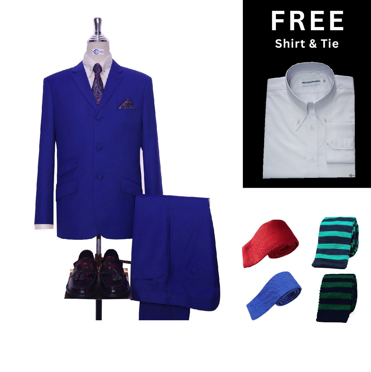 Suit Package - 60s Style Royal Blue Suit – Mod Shopping Ltd Partnership.