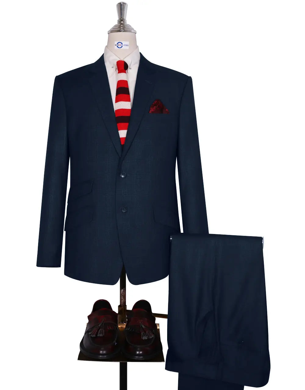 Two Button Suit - Dark Navy Blue Prince of Wales Check Suit – Mod ...
