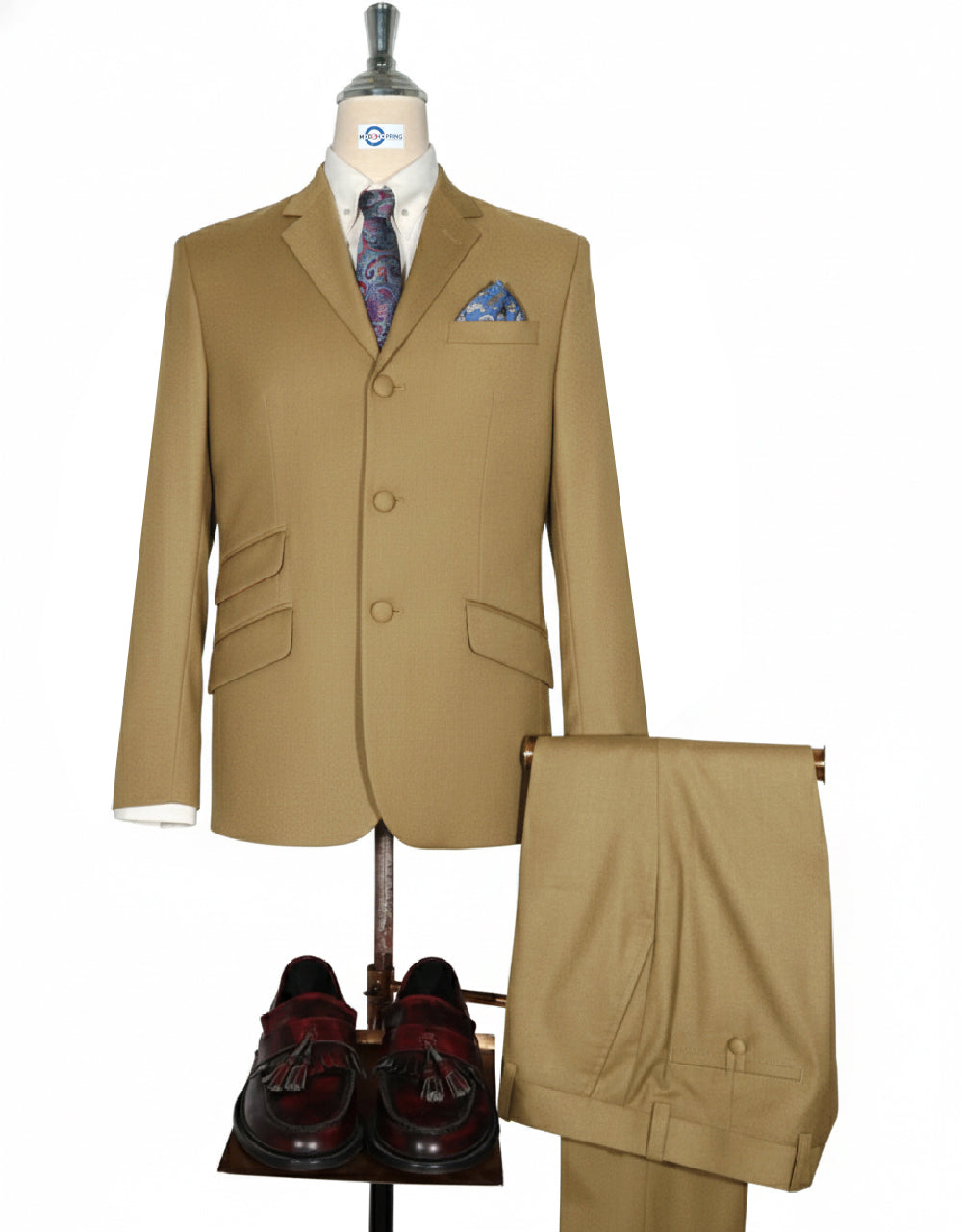 Men’s Camel Mod Suit – Retro 1960s Classic Fit – Mod Shopping Ltd ...