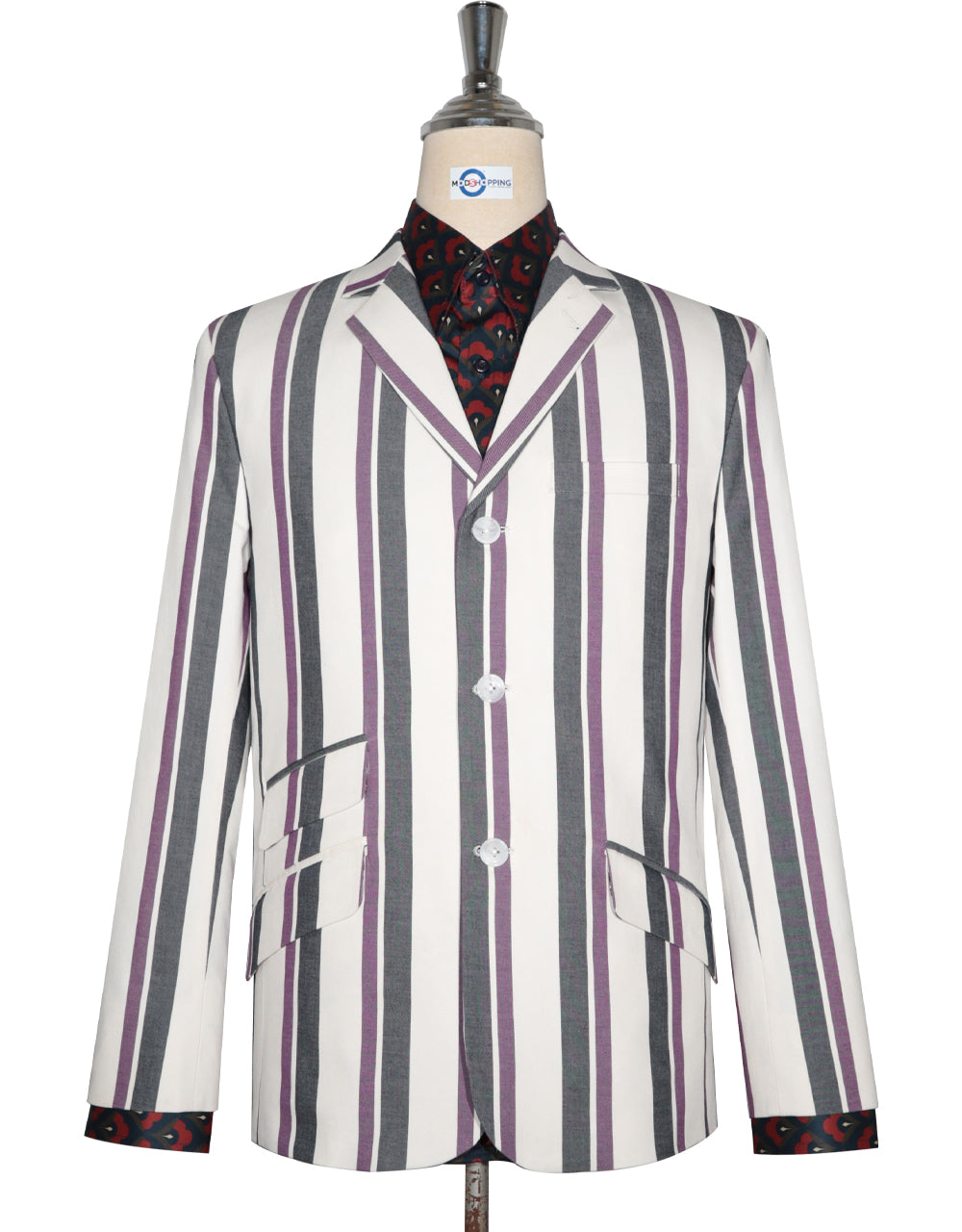 Boating Blazer - Purple and Black Striped Blazer – Mod Shopping Ltd ...