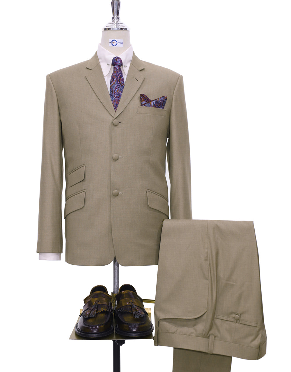 Mod Suit - 60s Vintage Style Pale Brown Suit Men's – Mod Shopping Ltd ...