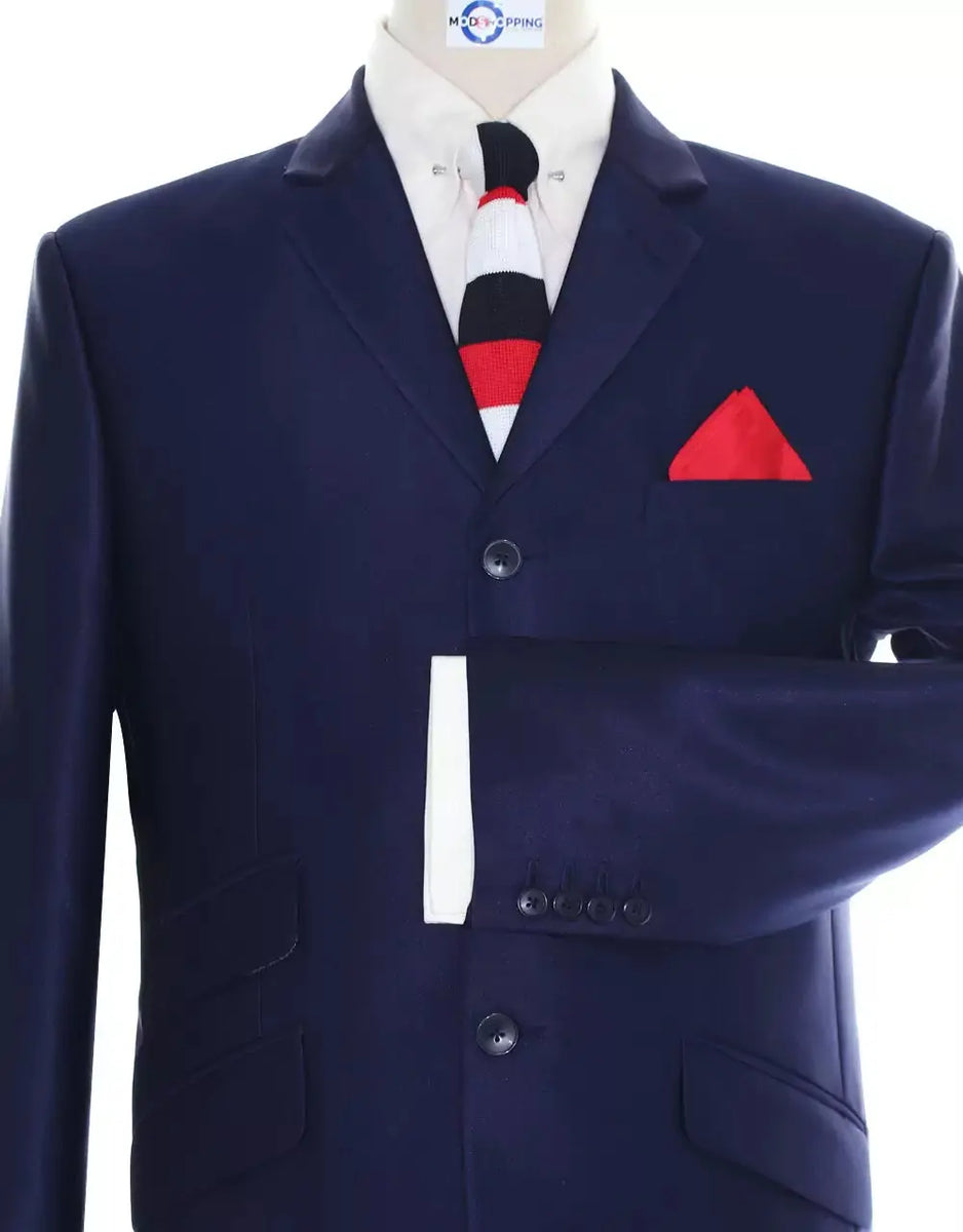 Men's Tonic Suit | 60s Style Navy Blue Tonic Wedding Suit – Modshopping ...