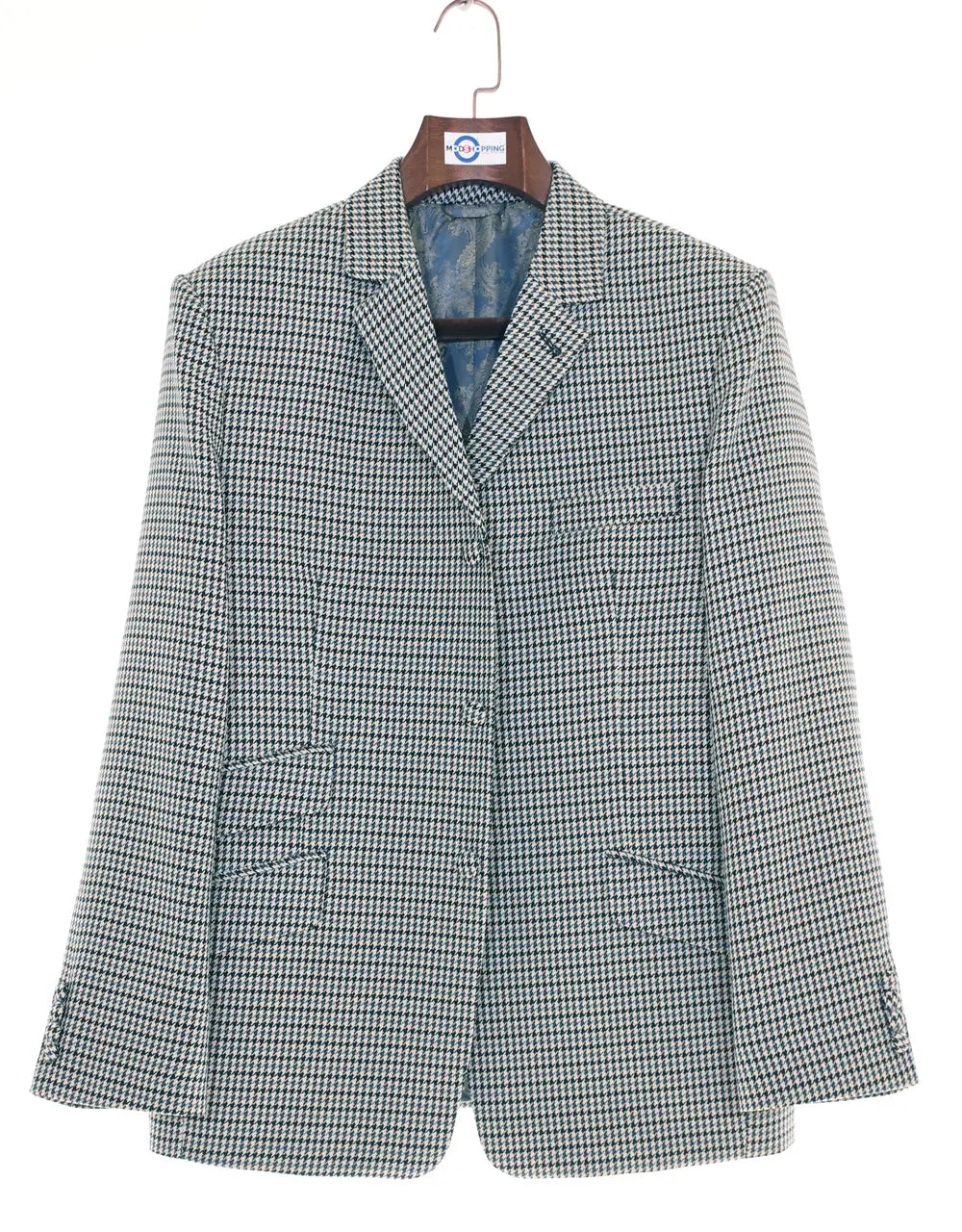 Mod Blazer Vintage Style Black and Grey Houndstooth Blazer ...