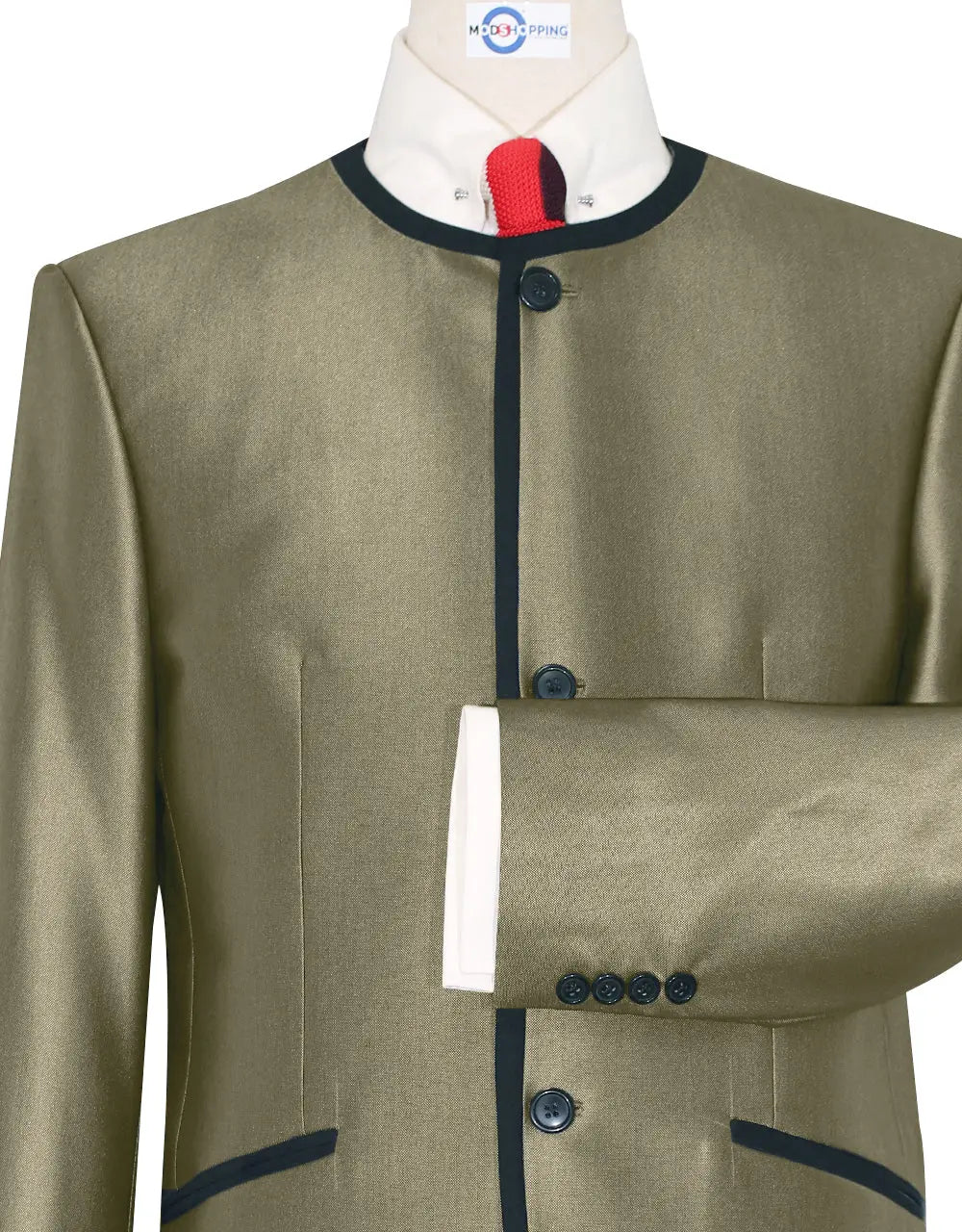 Beatles Collarless Suit | Vintage Style Gold Tonic Suit – Mod Shopping ...