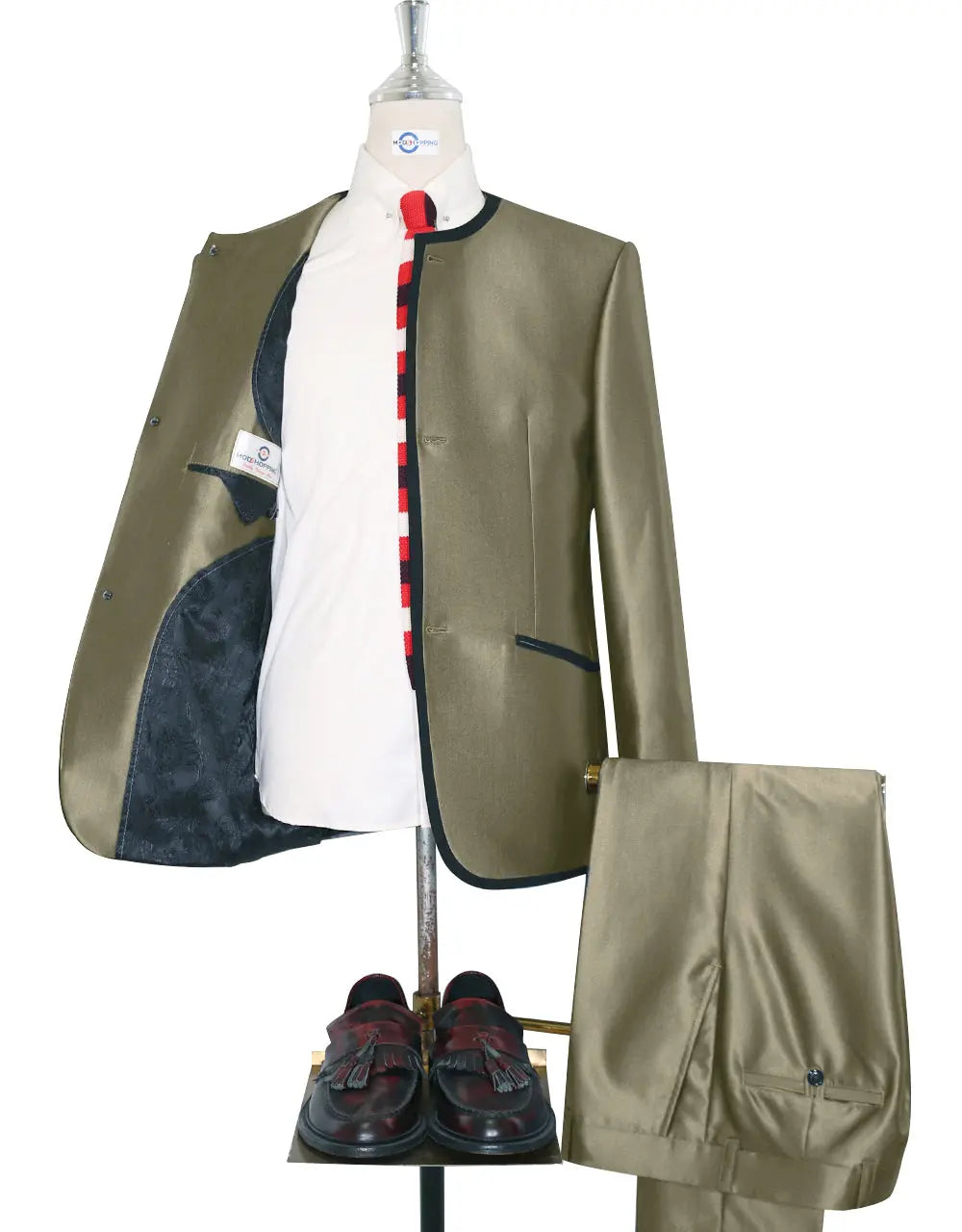 Beatles Collarless Suit | Vintage Style Gold Tonic Suit – Modshopping ...