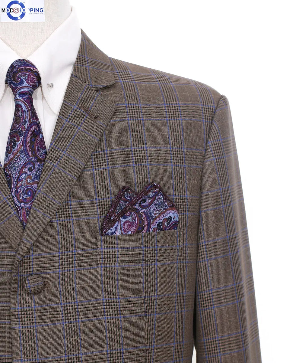 Mod Jacket - Brown Prince Of Wales Check Jacket Men's – Modshopping ...