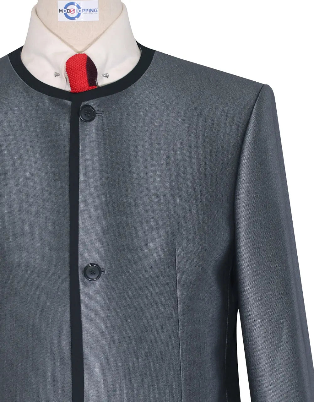Beatles Collarless Suit | 60s Style Silver Blue Tonic Suit – Mod ...
