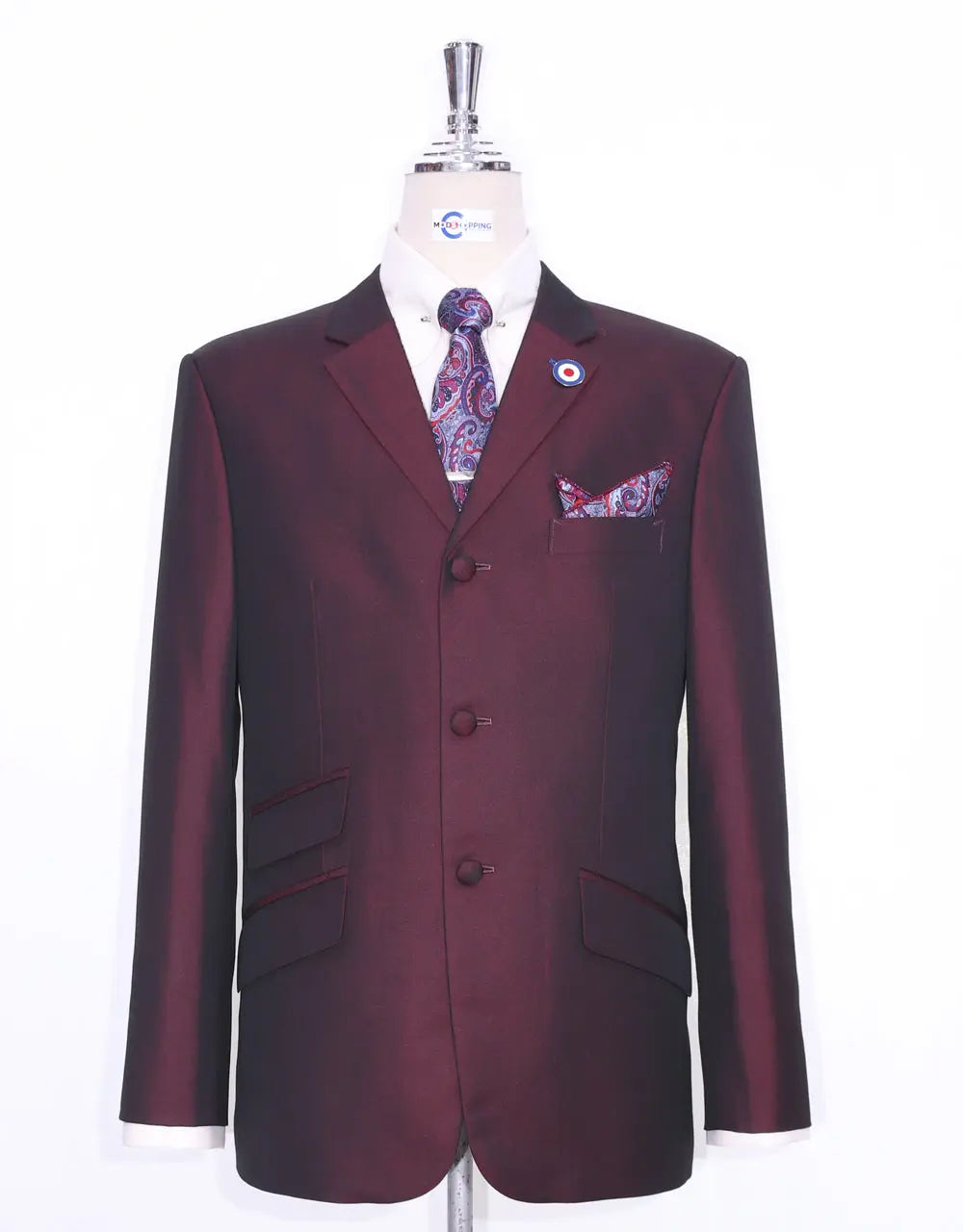 Two Tone Suit - Wine and Black Two Tone Suit Men's – Mod Shopping Ltd ...